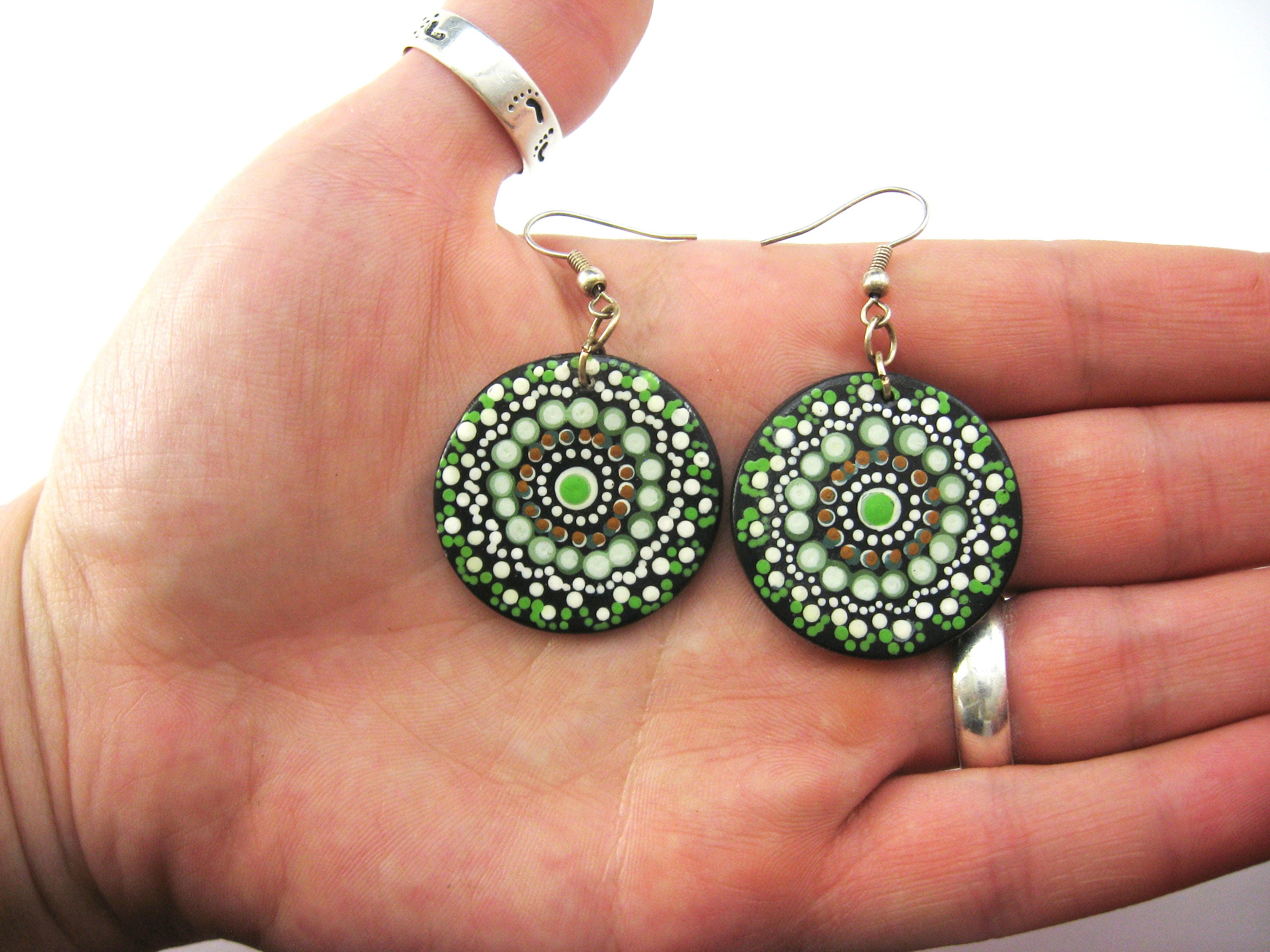 Mandala Earrings Polymer Clay Earrings Mandala Jewelry Etsy