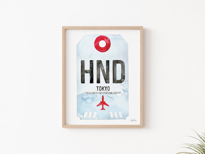 Tokyo Print Haneda Airport Code Art Luggage Tag Art Travel - Etsy