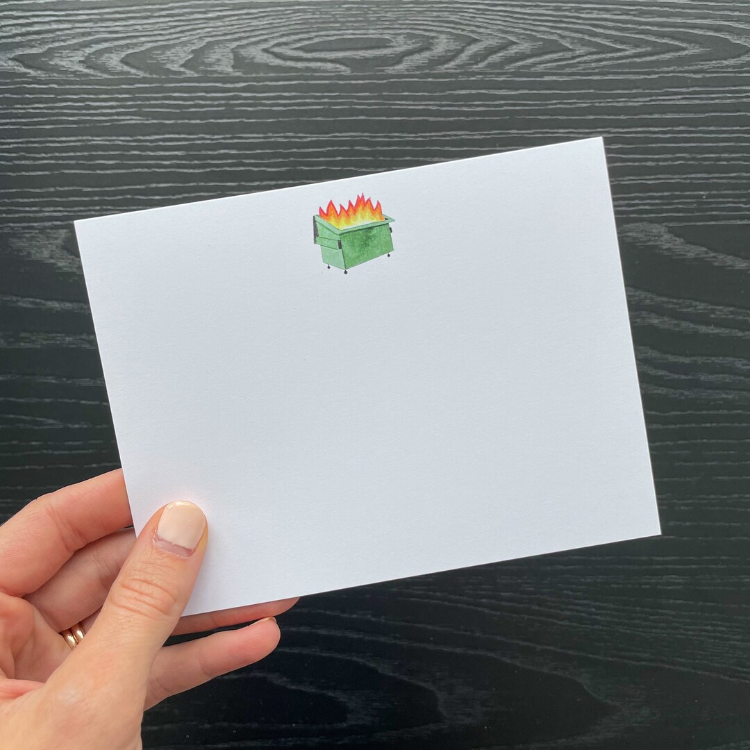 Dumpster Fire Card, Hot Garbage, Funny Card, Simple Card - Etsy