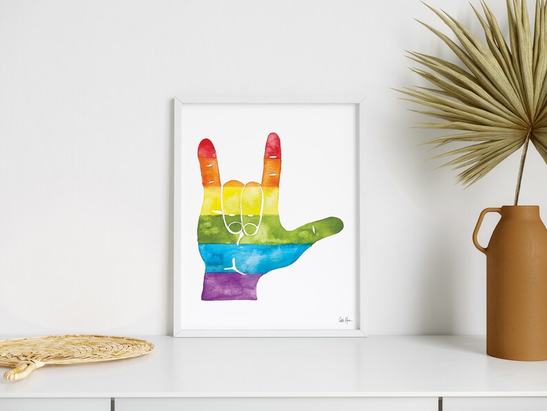 I Love You Print Sign Language ILY ASL Wall Decor LGBTQ | Etsy