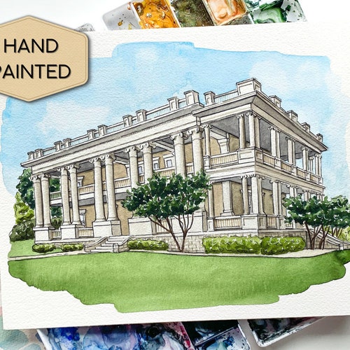 Custom Watercolor Wedding Venue Portrait Church Portrait - Etsy