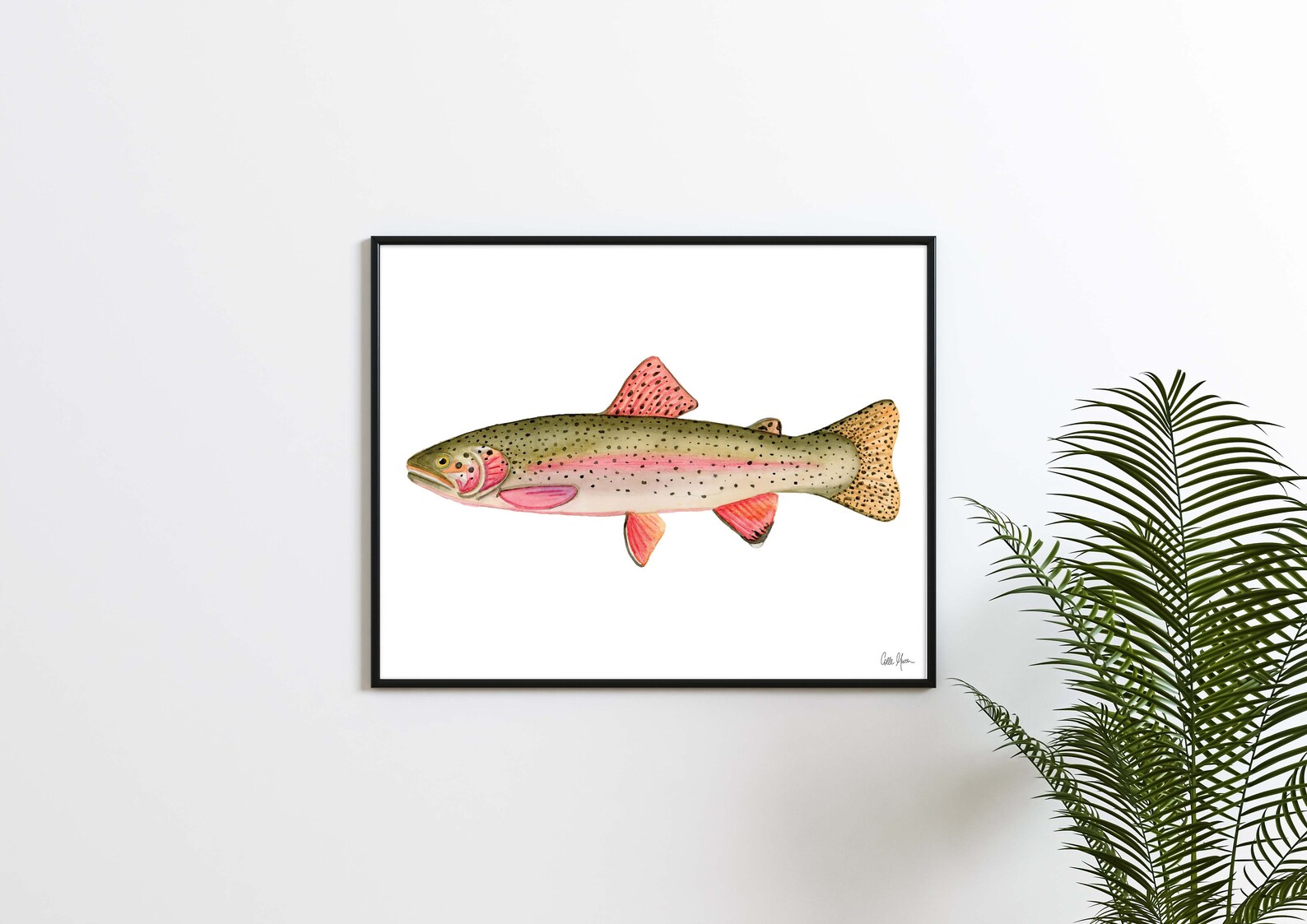 Rainbow Trout Print Fish Painting Wall Decor Fly Fishing - Etsy