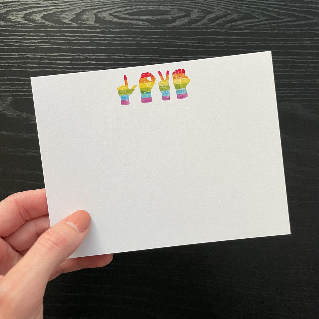 Sign Language Love Cards, ASL Cards, Valentine's Day Card, Gay Pride ...
