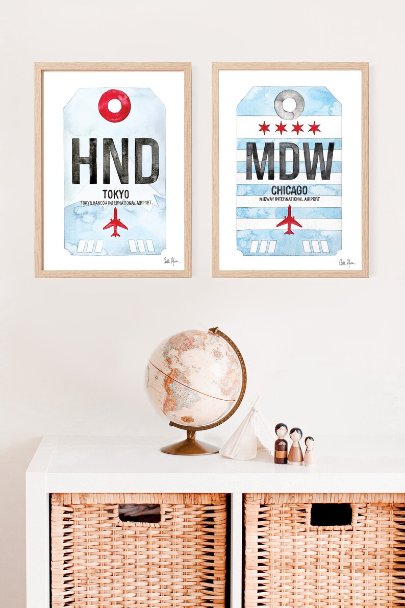 Tokyo Print Haneda Airport Code Art Luggage Tag Art Travel - Etsy