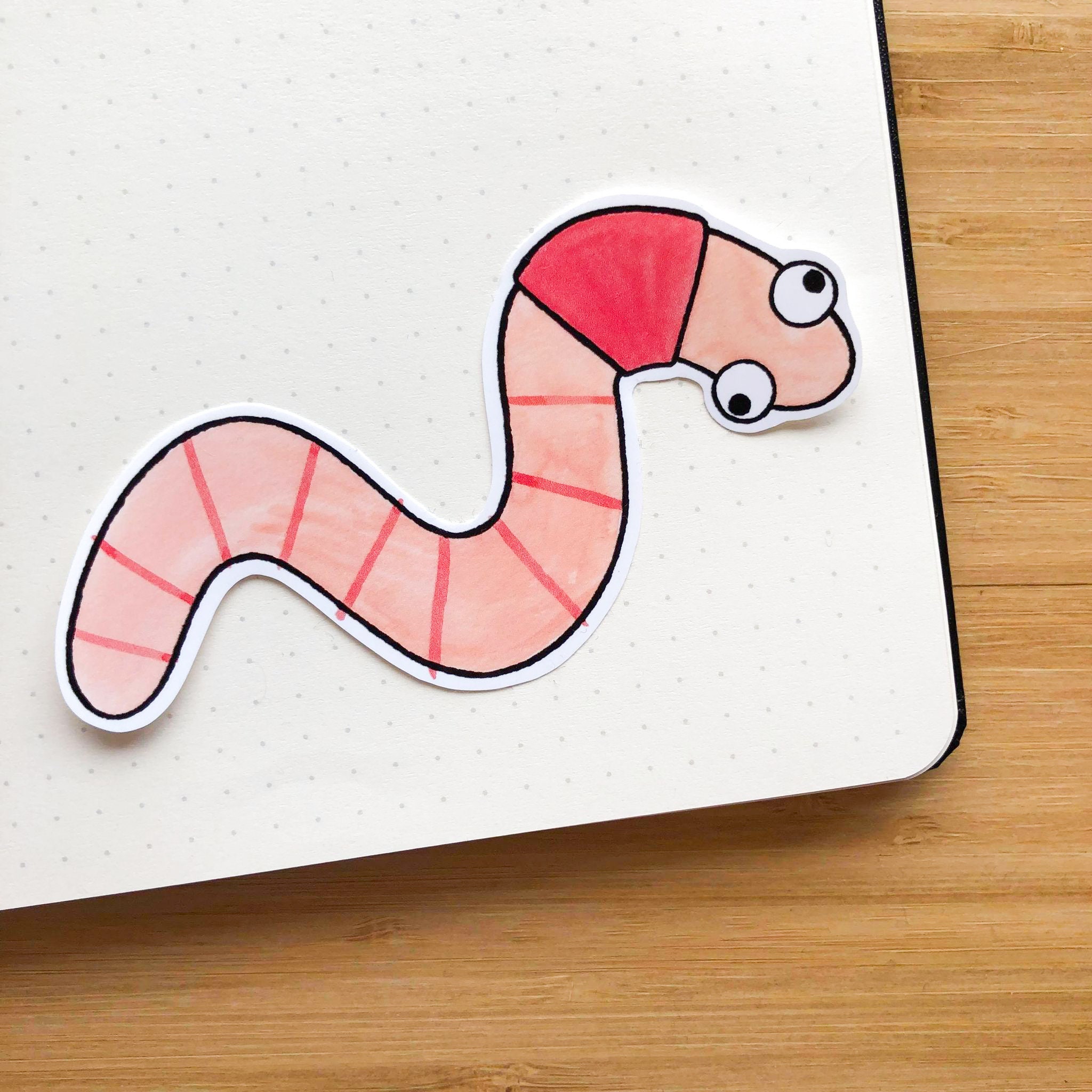 Glossy Vinyl Worm Sticker Worm Sticker Minibeast Stickers - Etsy UK