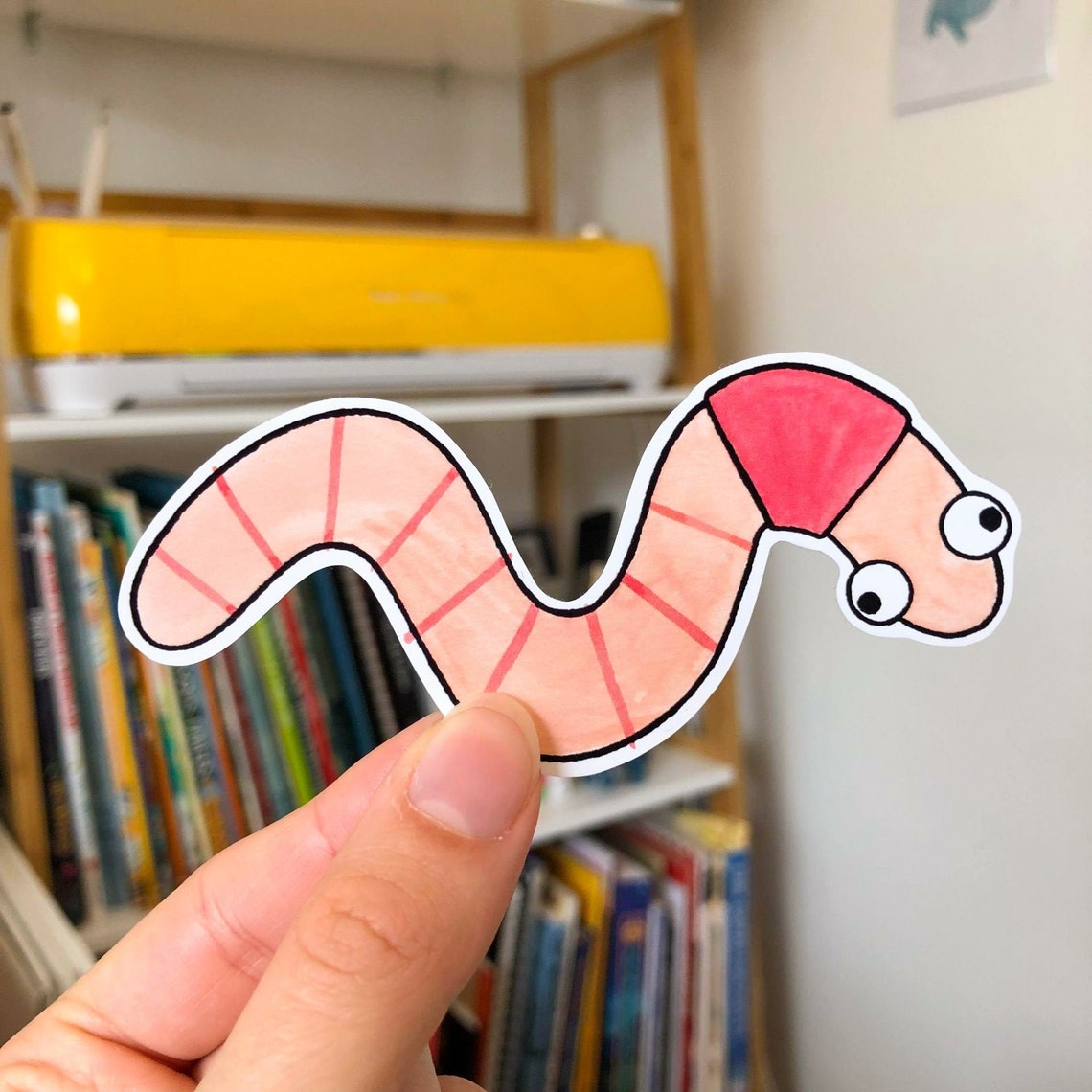 Glossy Vinyl Worm Sticker Worm Sticker Minibeast Stickers - Etsy UK