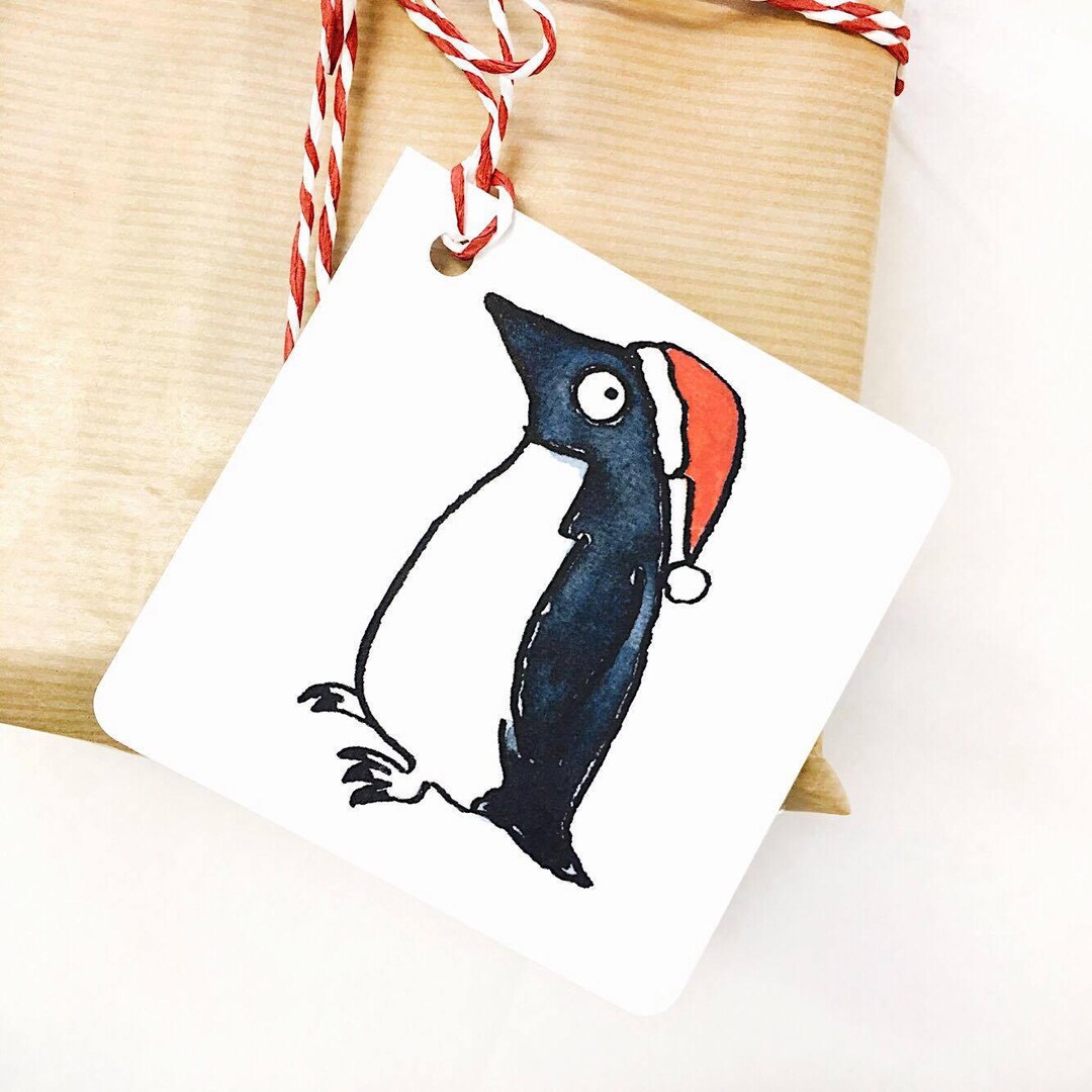 Penguin Christmas Illustrated Gift Tags, Christmas Gift Tags, Christmas ...