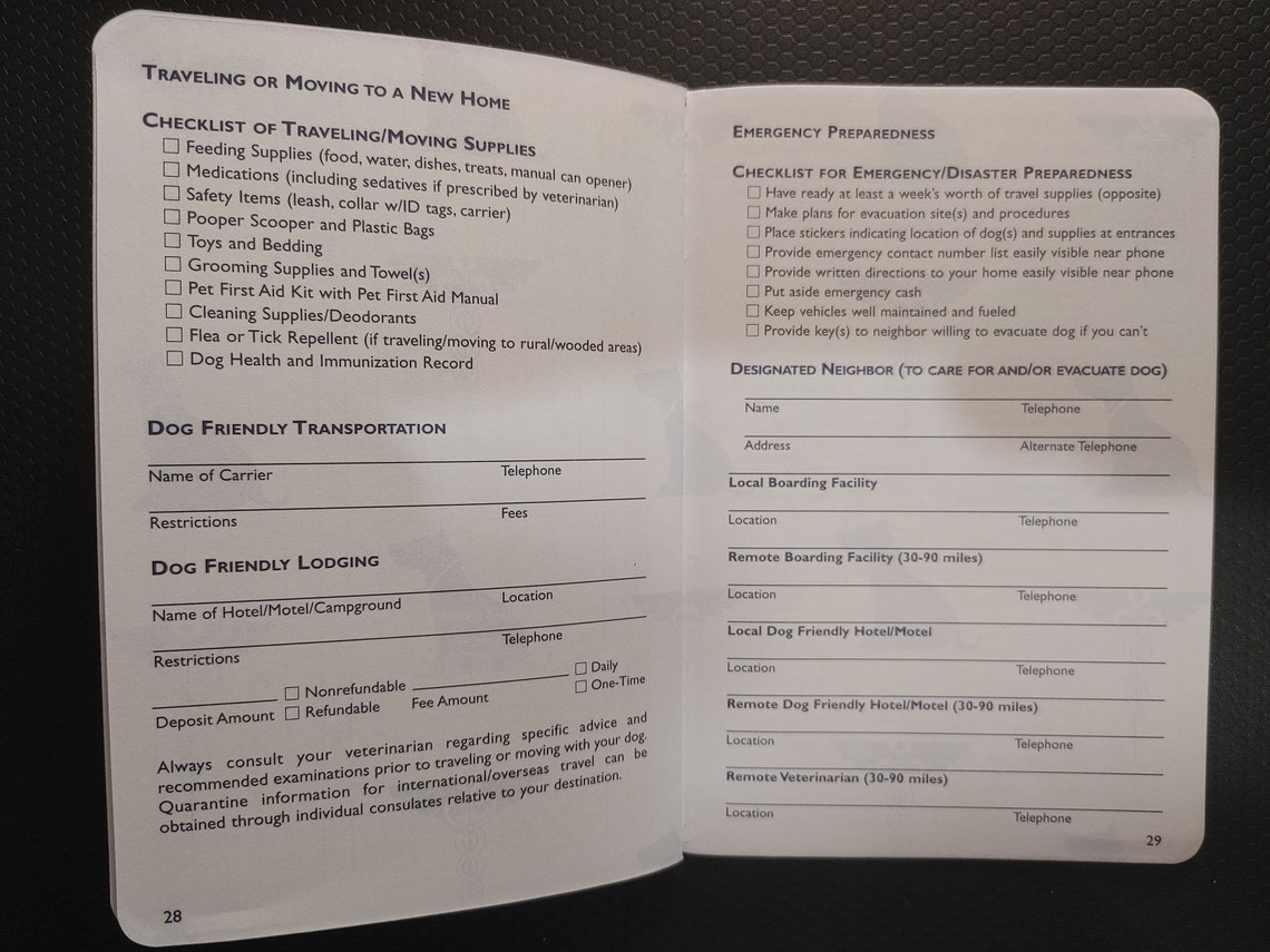 Dog Health Medical and ID Records Booklet - Etsy