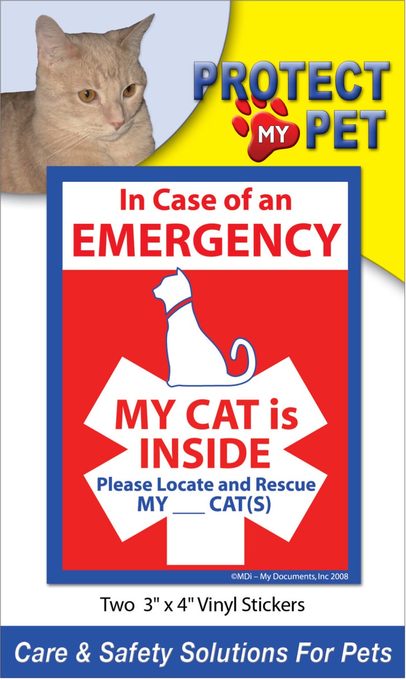 Cat Emergency Window Stickers - Etsy