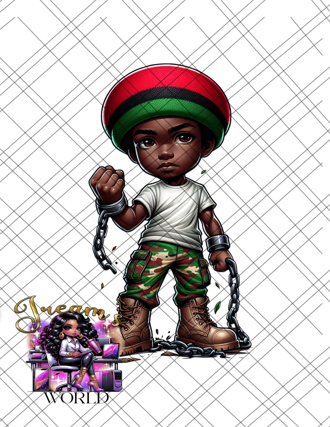 Powerful Africanamerican Chibi Clipart Celebrating Black History - Etsy