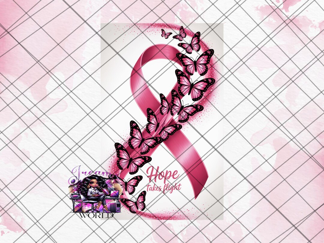 Hope Takes Flight Pink Ribbon PNG, Butterfly Breast Cancer Awareness ...