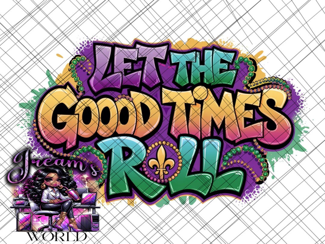 Mardi Gras PNG: Bold Lettering & Beads Design (digital Download) - Etsy