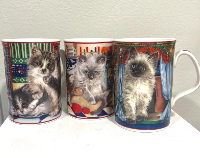 Kitten Theme Mugs 1998 Ruth Parry Design England - Choice of 3 - Etsy