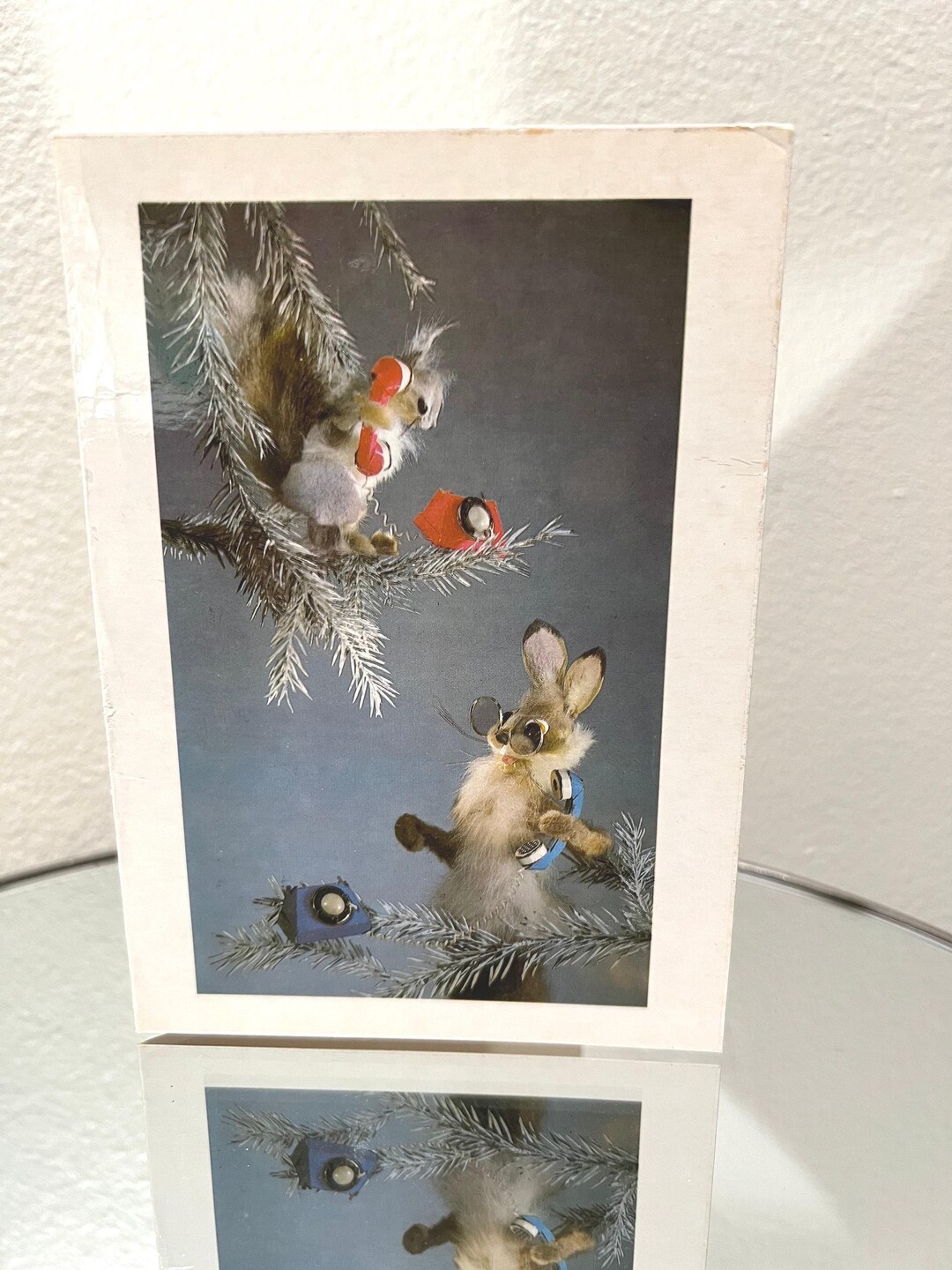 Vintage 1986 Soviet New Year Card: Rabbit & Squirrel - Etsy