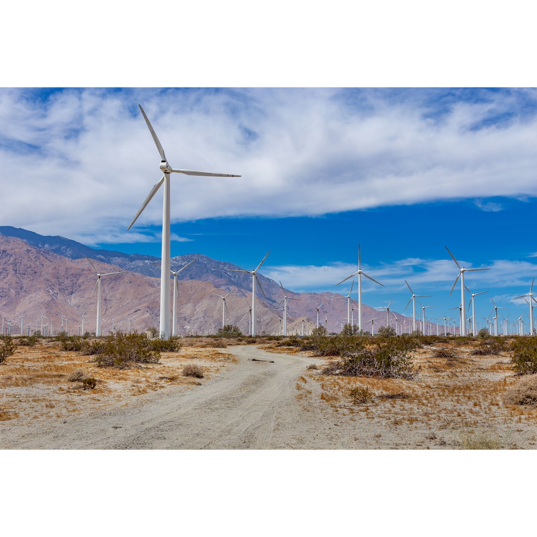 Palm Springs Windmills, Looking at San Jacinto Mountain in Spring - Etsy