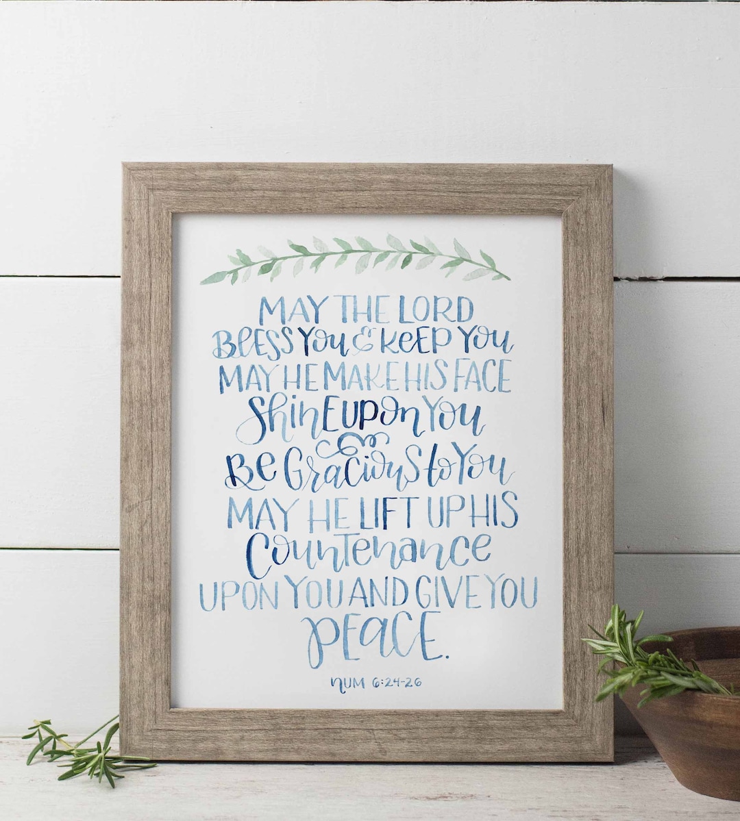 May the Lord Bless You and Keep You Watercolor Print, Benediction Wall ...