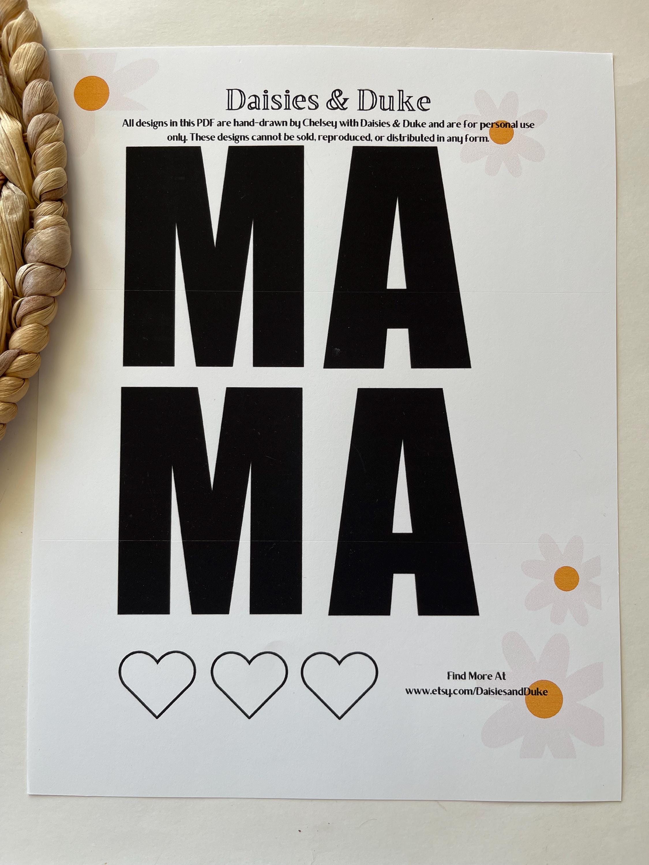 Mama Embroidery Pattern: Beginner DIY Project (PDF Pattern) - Etsy