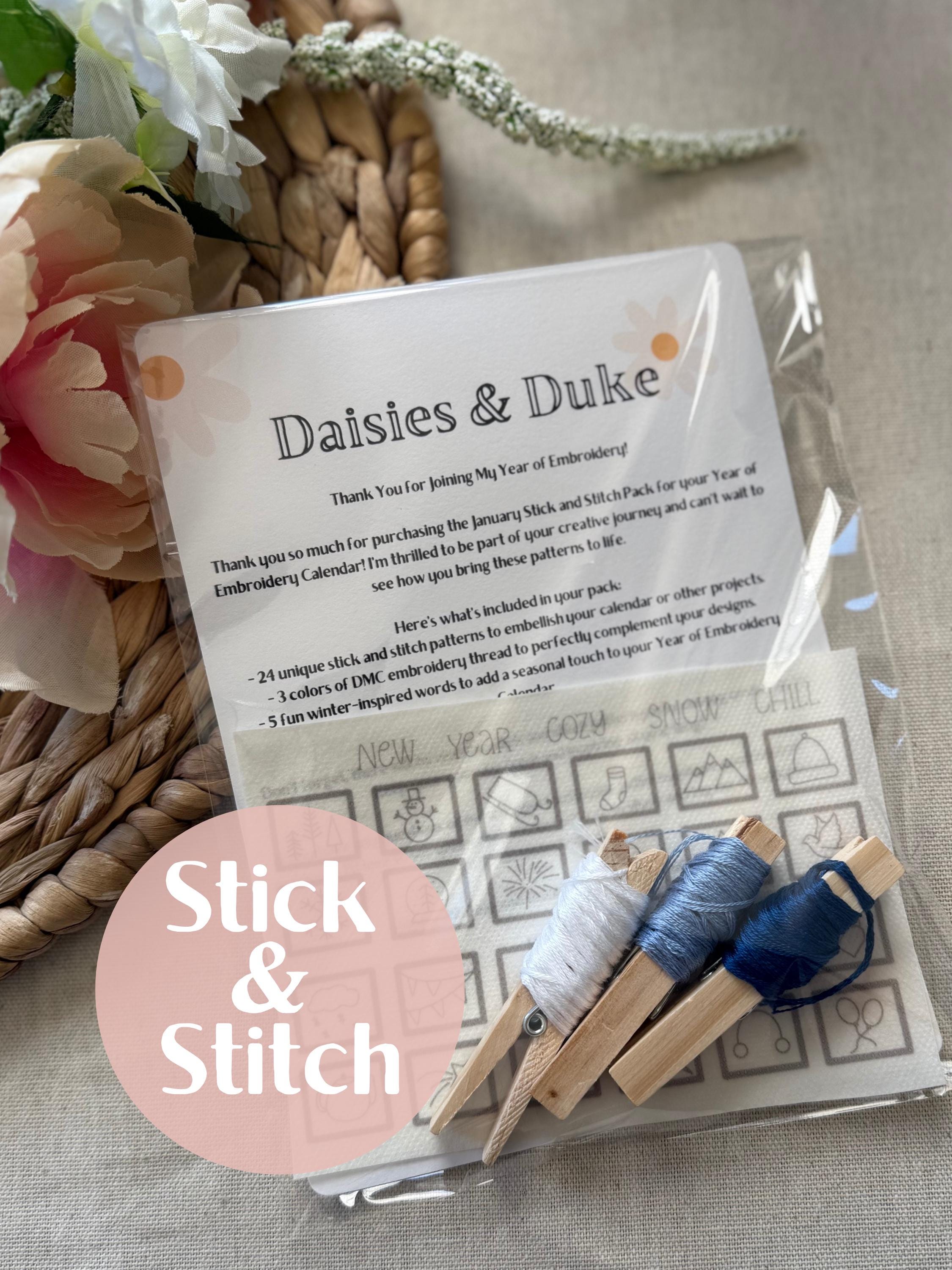 January Stick and Stitch Embroidery Pattern: Winter Designs - Etsy