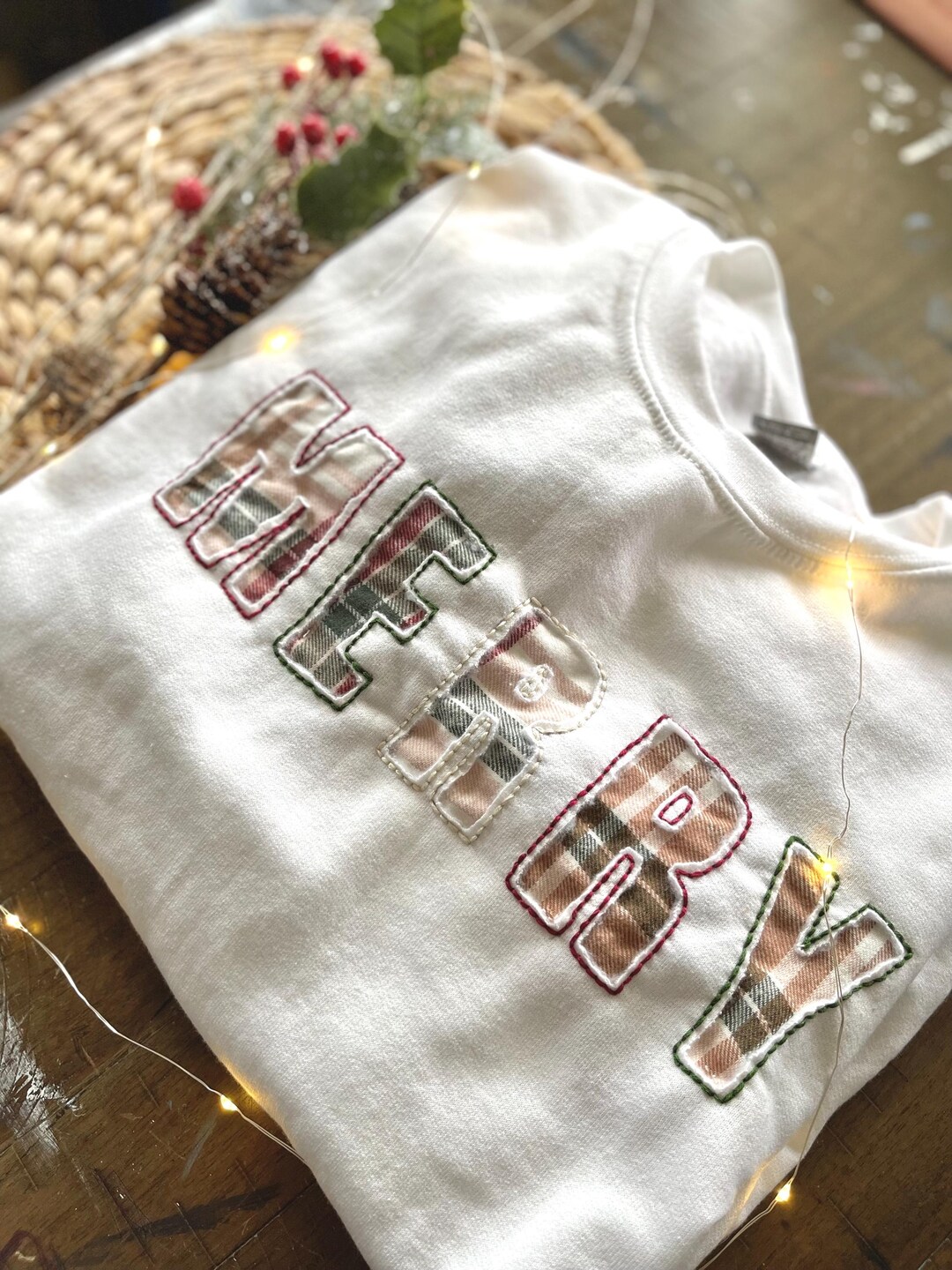 Custom Embriodered Sweatshirt | Hand-embroidered Merry Sweatshirt ...