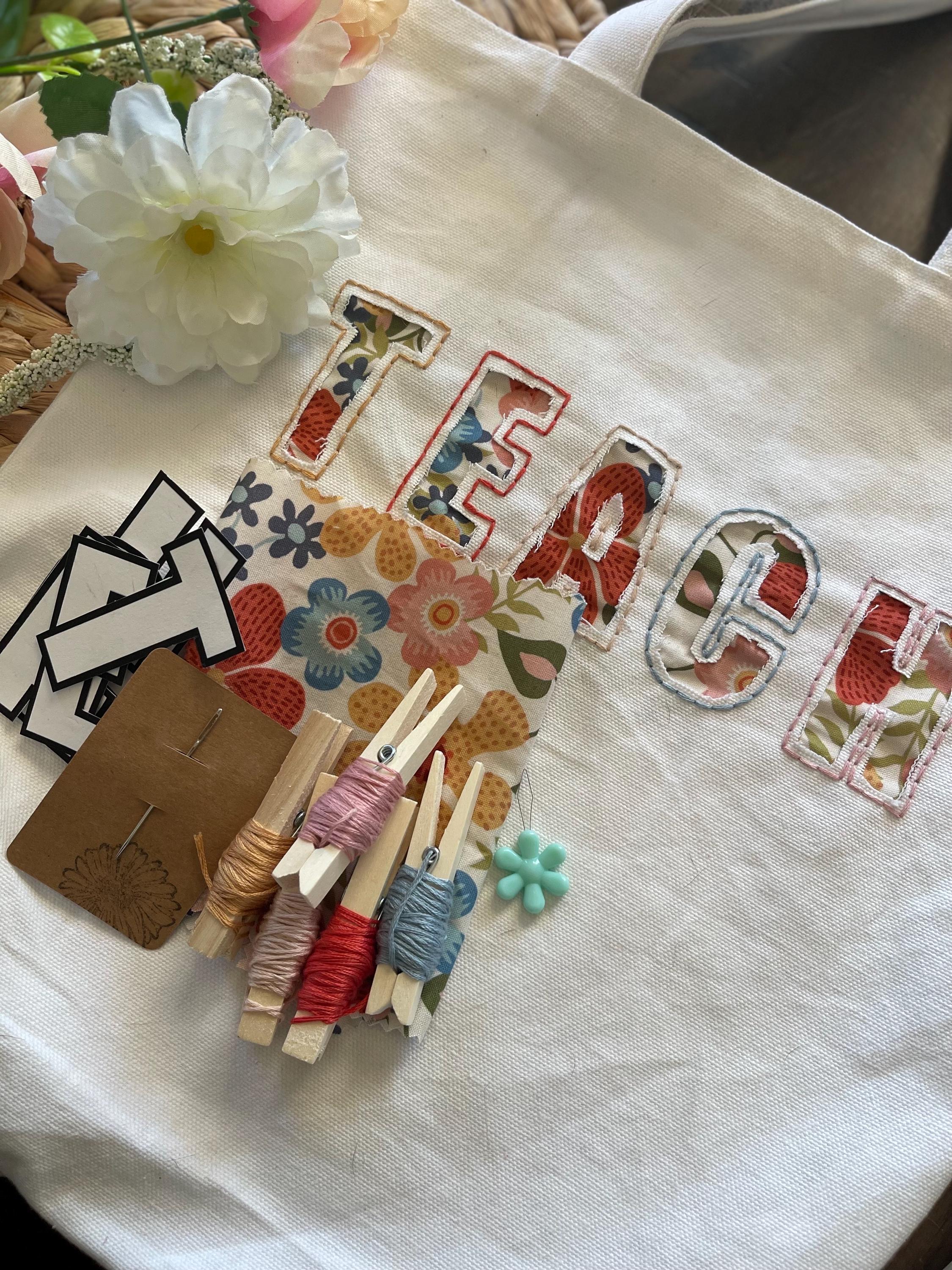 DIY Teach Embroidery Kit, Hand Embroidery Kit, Teacher Appreciation ...