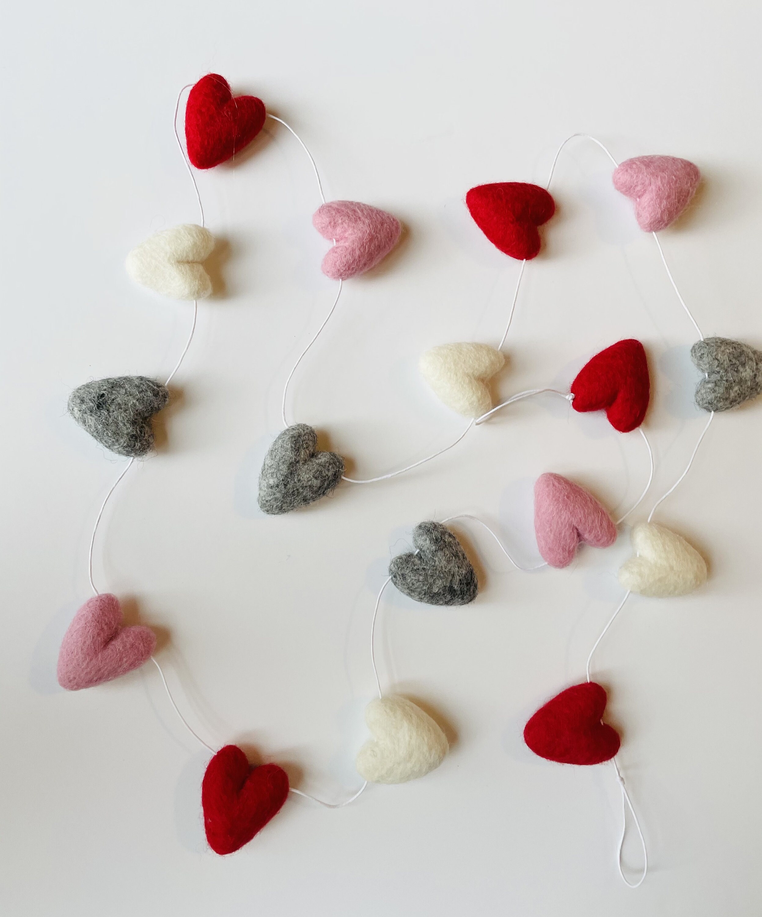 Heart Garland Heart Decoration White Heart Decor Felt Heart | Etsy