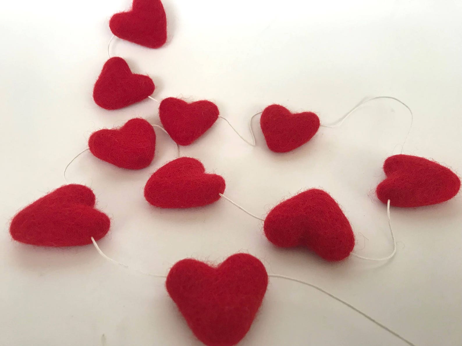 Heart Garland Heart Decoration White Heart Decor Felt Heart | Etsy