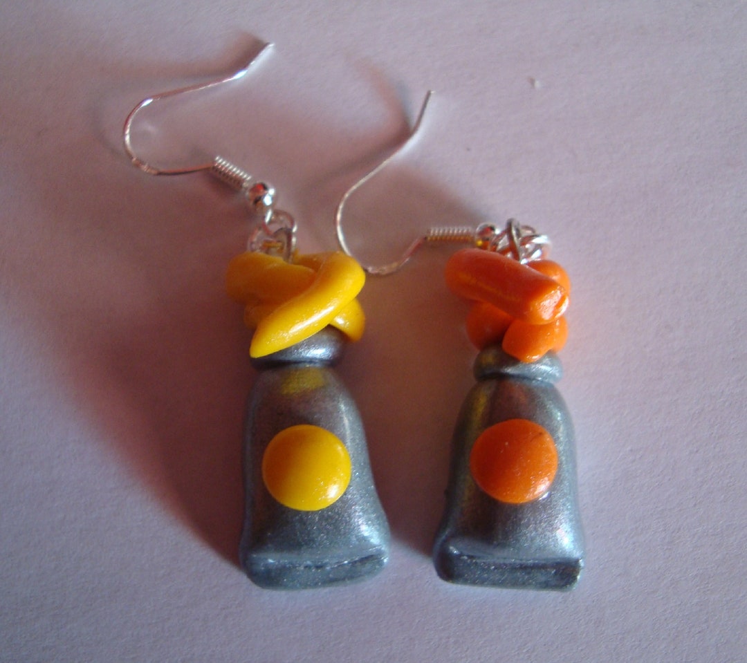 Fimo Earrings With Two Tubes of Paint, Fimo Paste Brush Pendant, DIY ...