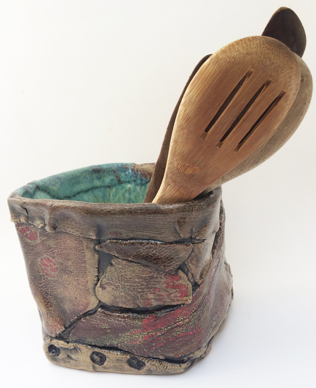 Stoneware Canister, Open Top Cube, Rustic Weird Vase, Asymmetrical ...