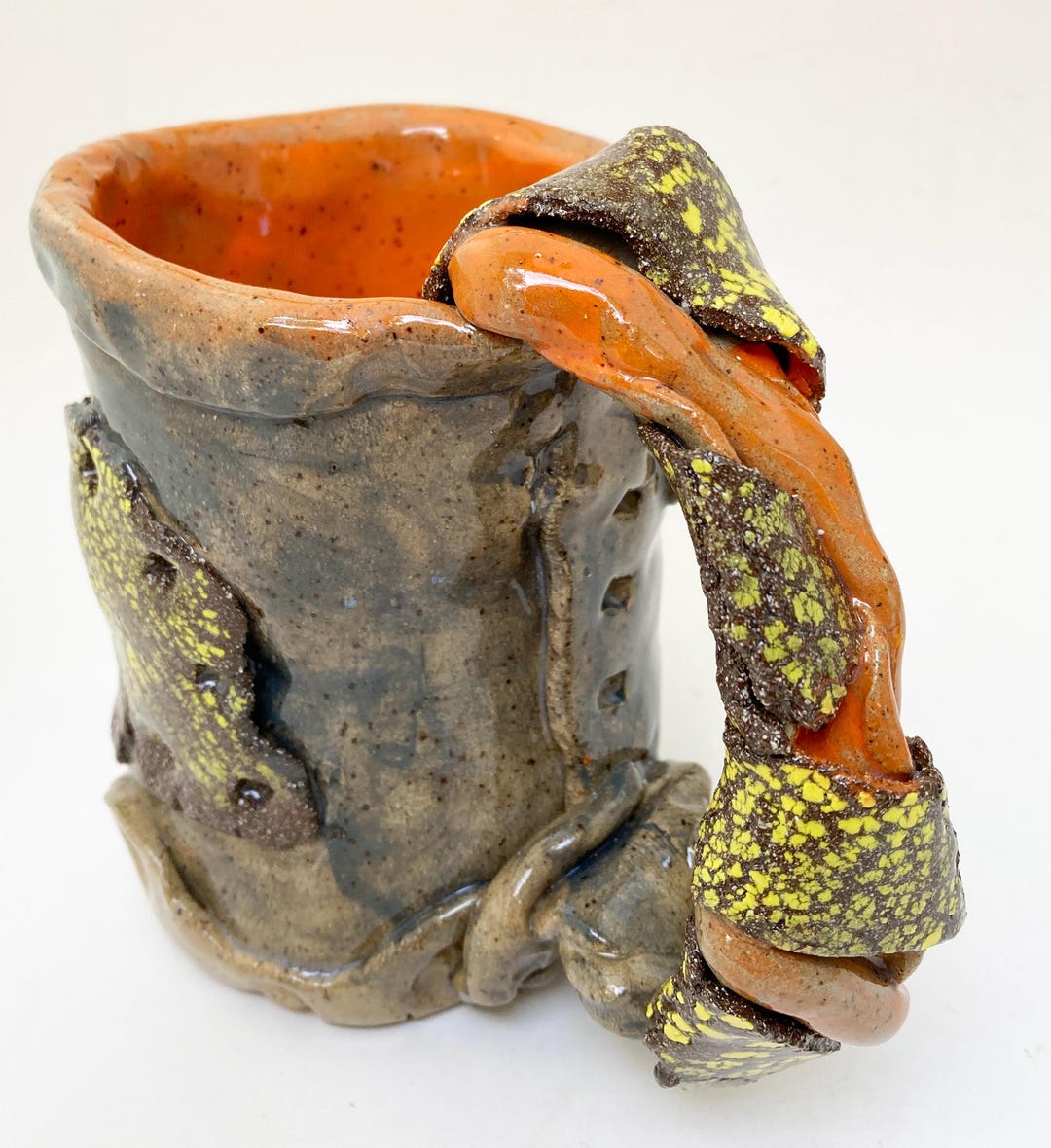 Rustic Pink Stoneware Mug: Hand-built Primitive Coffee Cup - Etsy