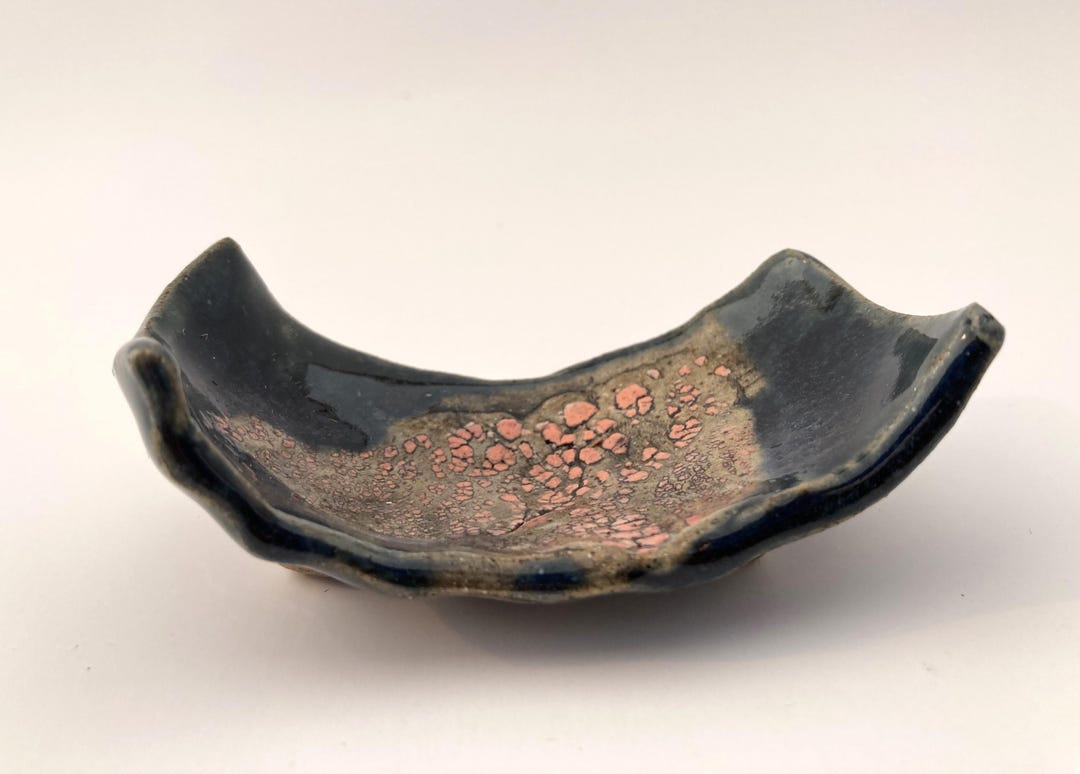 Curved Rustic Sushi Plate, Brutalist Pottery Small Asymmetrical OOAK ...