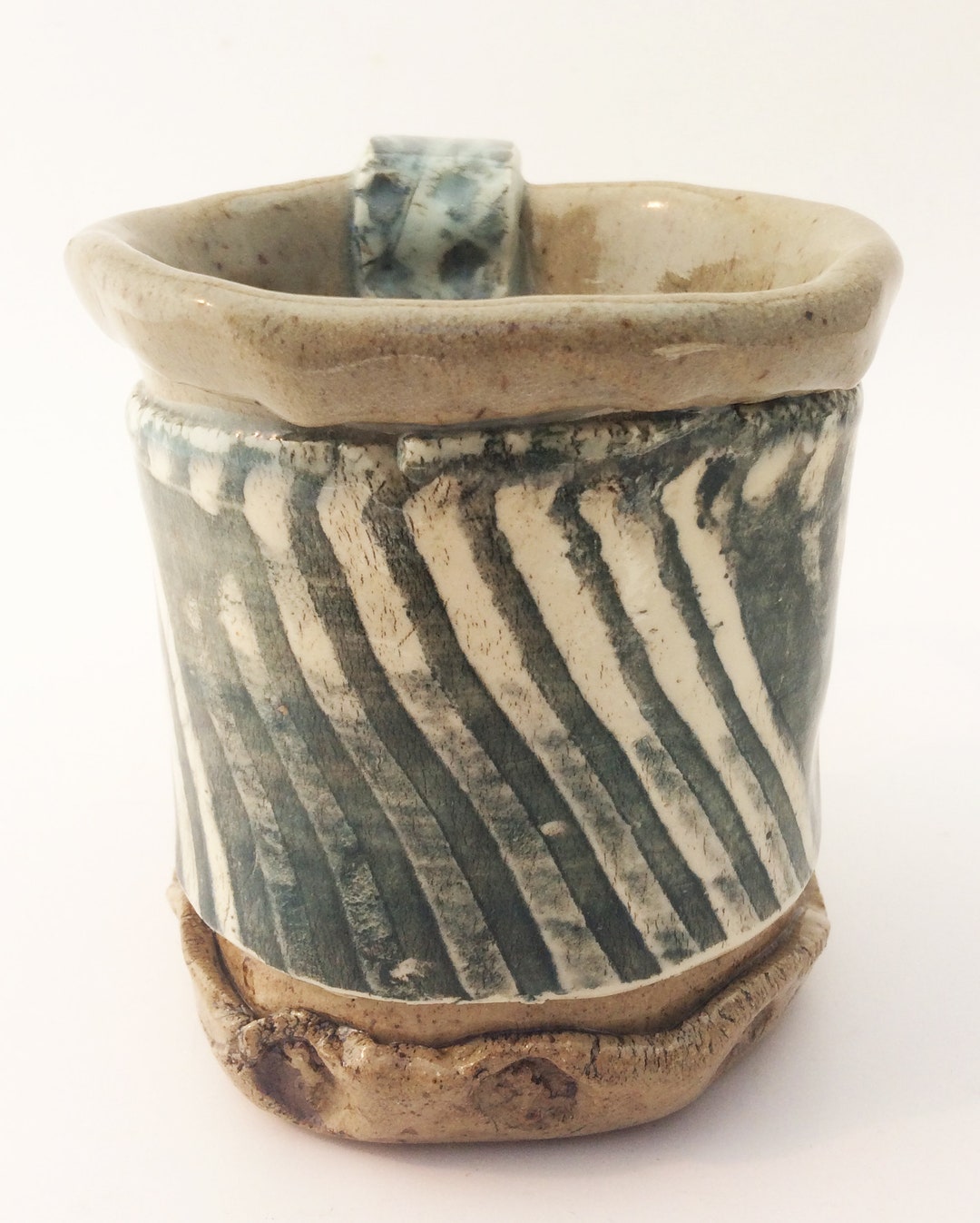 Unique Rustic Striped Coffee Mug, Primitive, 12 Oz - Etsy