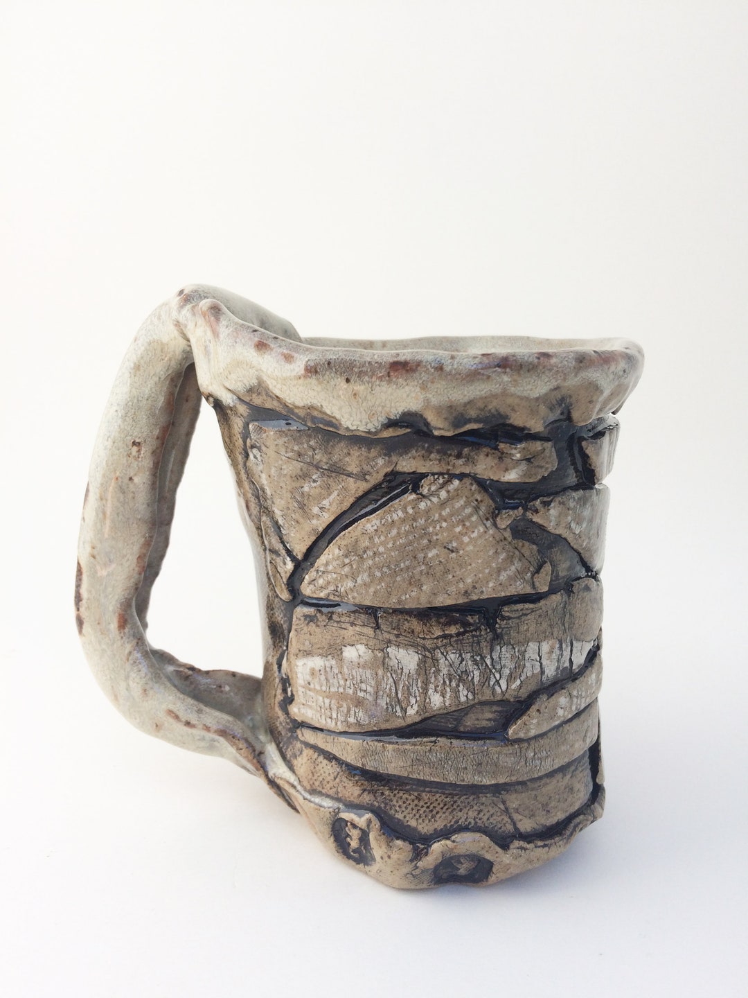 Rustic Distorted Funky 13 Oz Coffee Mug, Primitive Wonky, Asymmetrical ...