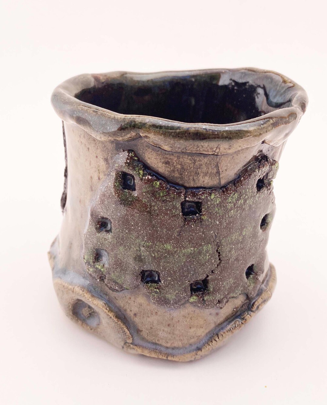 Rustic Stoneware Tumbler: Funky Asymmetrical Pottery Cup (10 Oz) - Etsy