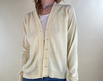 1950s Beaded Pale Yellow Cardigan Angora Blend - Etsy
