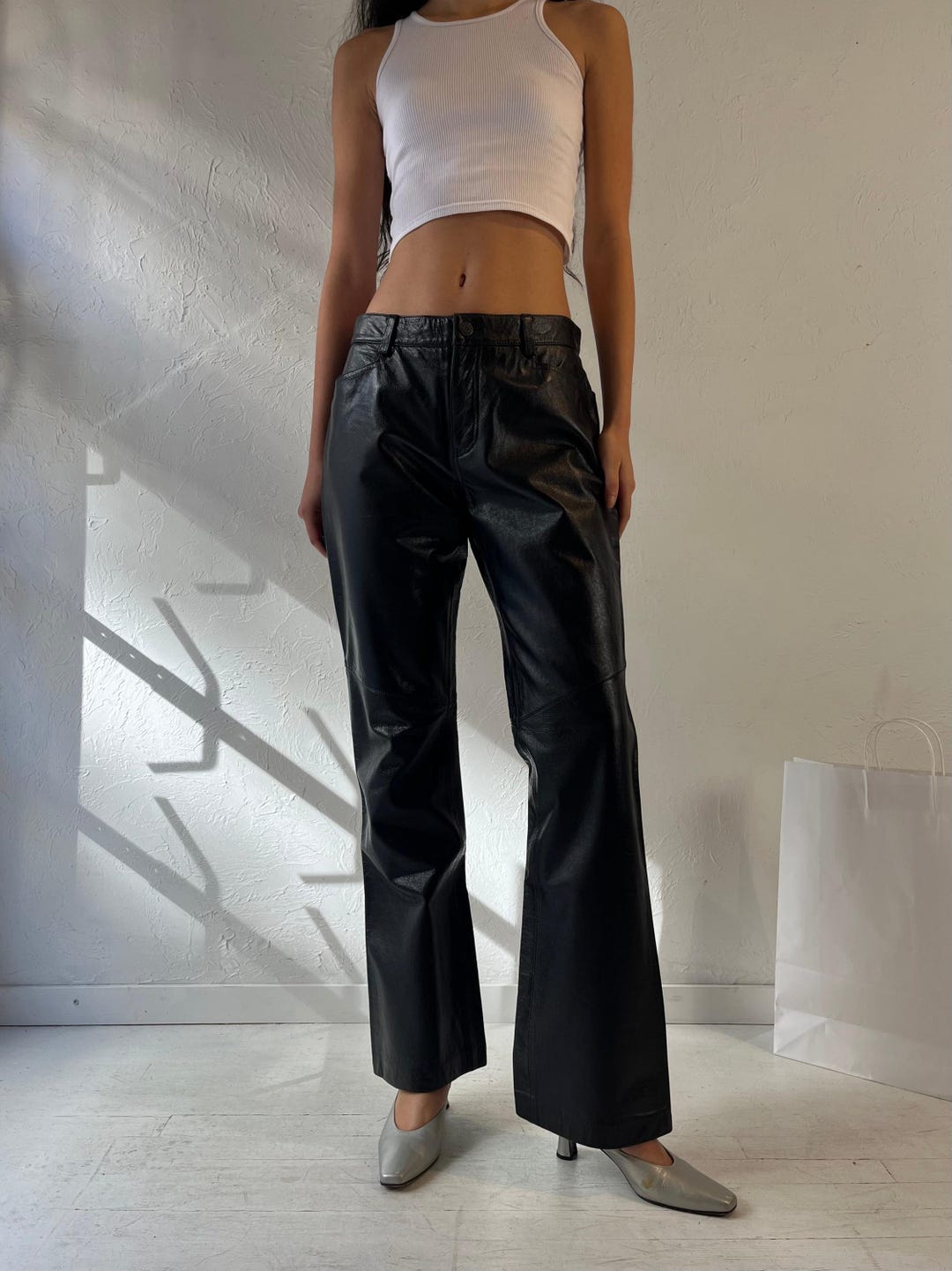Y2K ‘gap’ Bootcut Leather Pants / Medium - Etsy