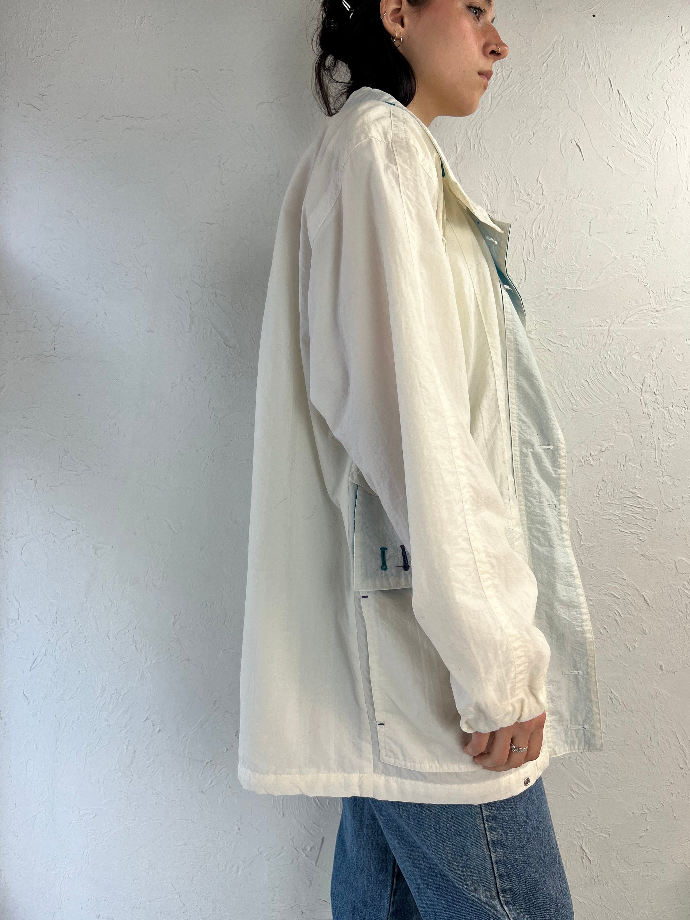 90s 'london Fog' White Nylon Sport Jacket / Medium - Etsy