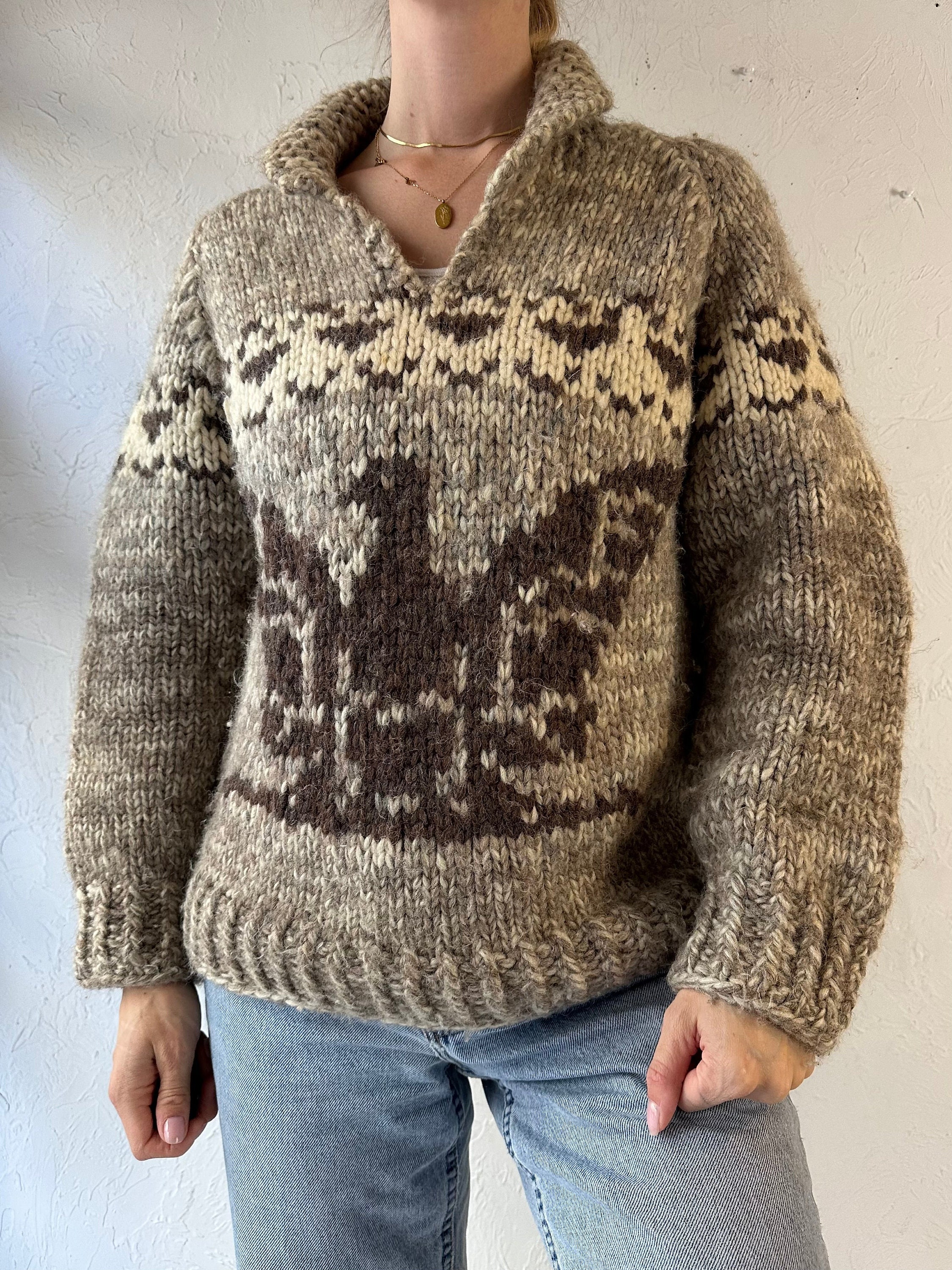 Vintage Hand Knit Eagle Sweater / Small - Etsy