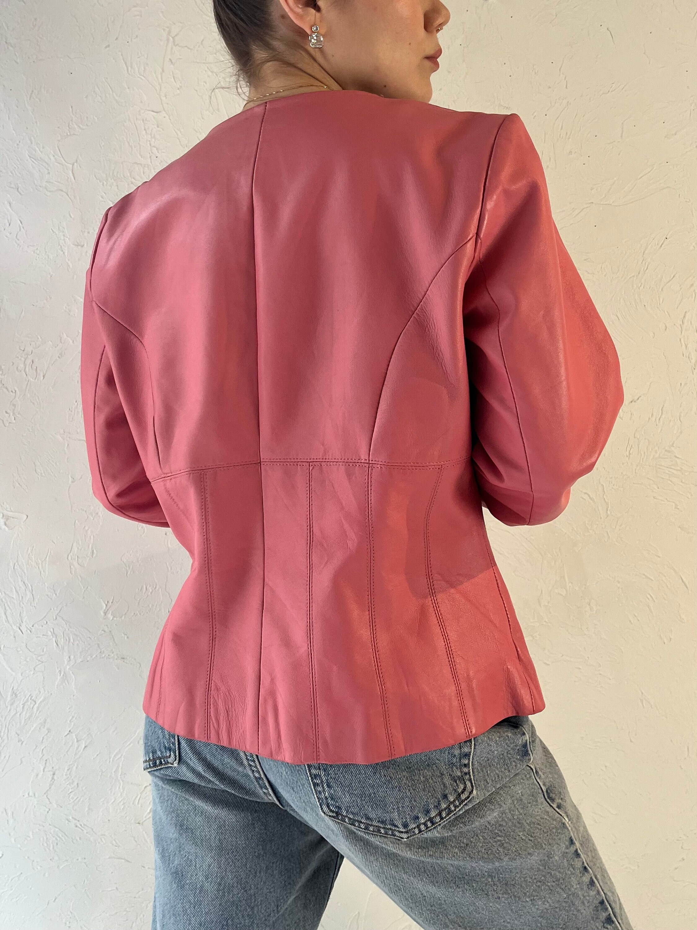 Y2k 'style & Co' Pink Leather Jacket / Medium - Etsy