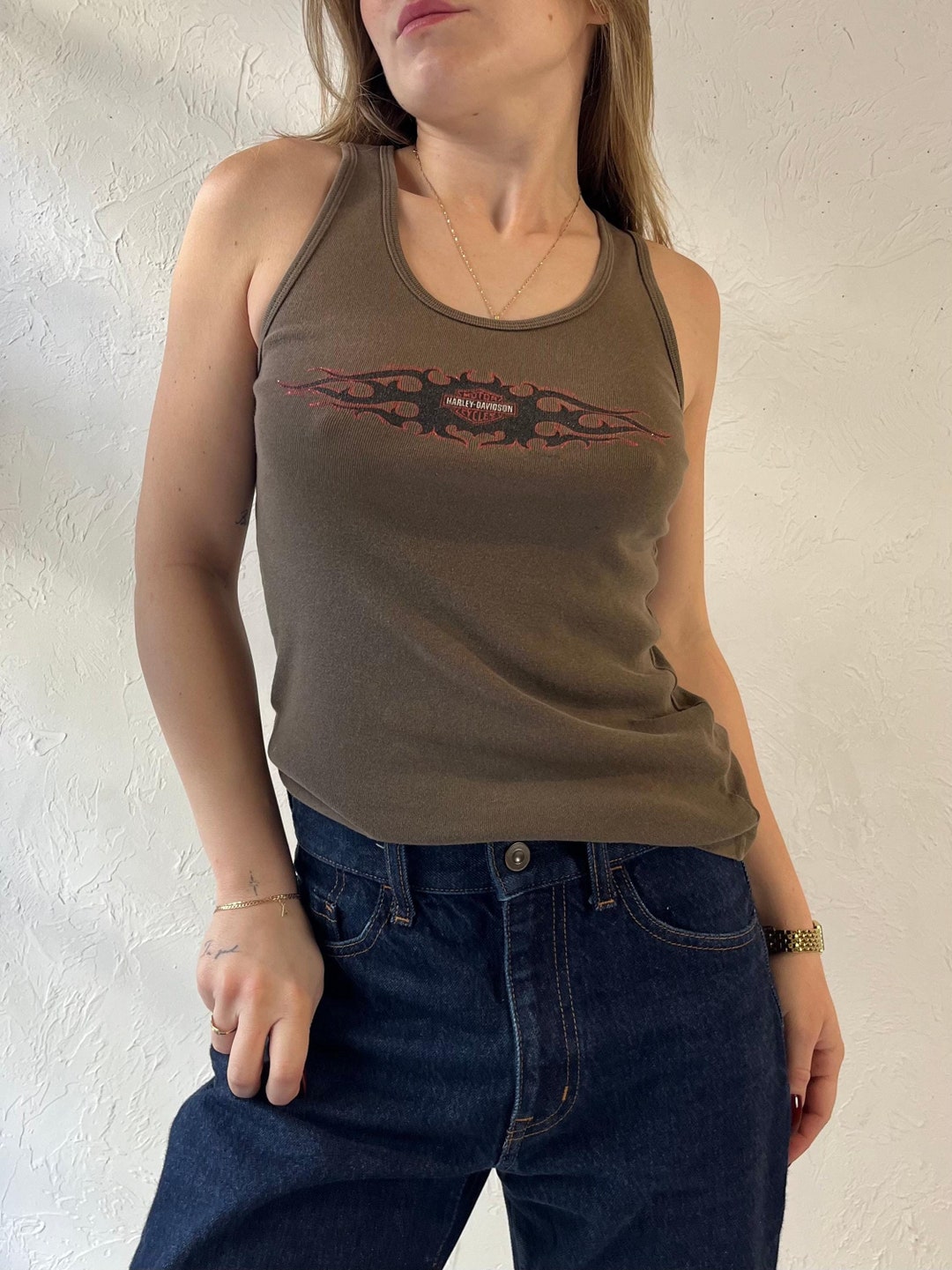Y2K ‘harley Davidson’ Spokane Tank Top / Made in USA / Large - Etsy