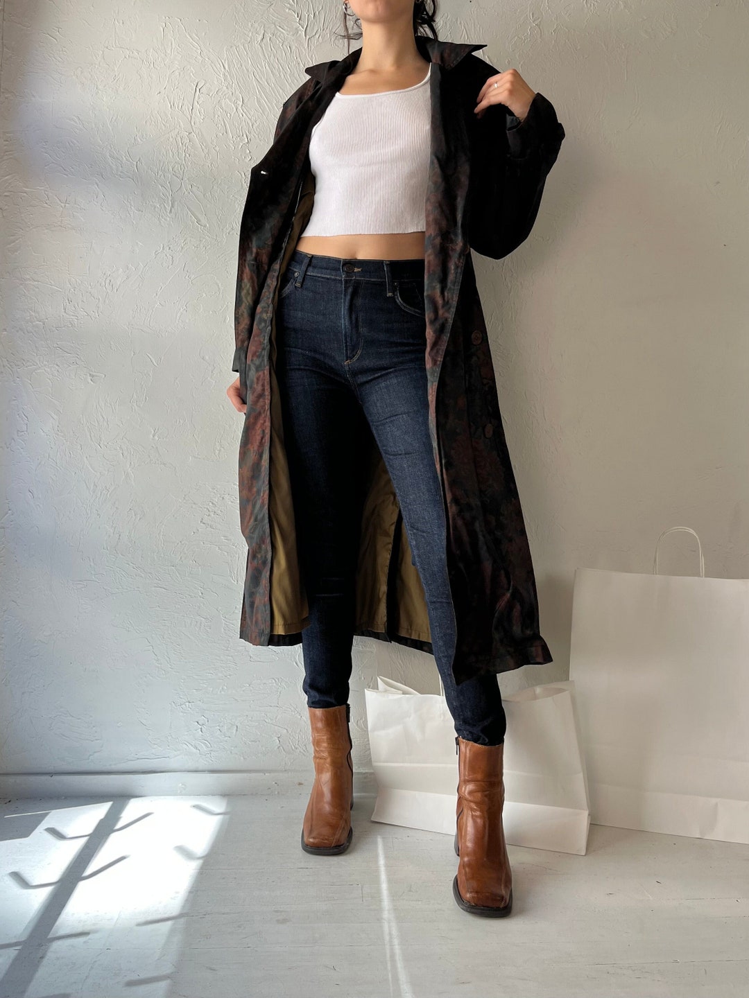 90s 'michelle Stuart' Trench Coat / Medium - Etsy