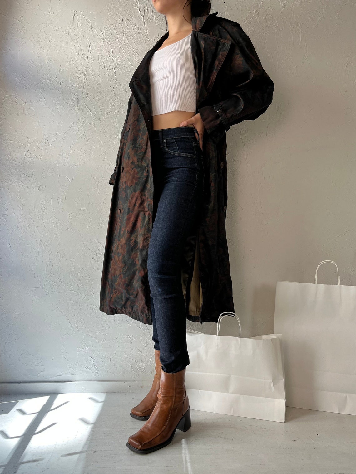 90s 'michelle Stuart' Trench Coat / Medium - Etsy