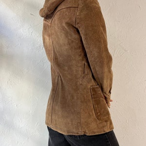 80s 'split End' Hooded Suede Leather Jacket / XS - Etsy