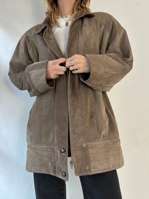 80s 'The Olde Hide House' Beige Suede Leather Jacket … - Gem