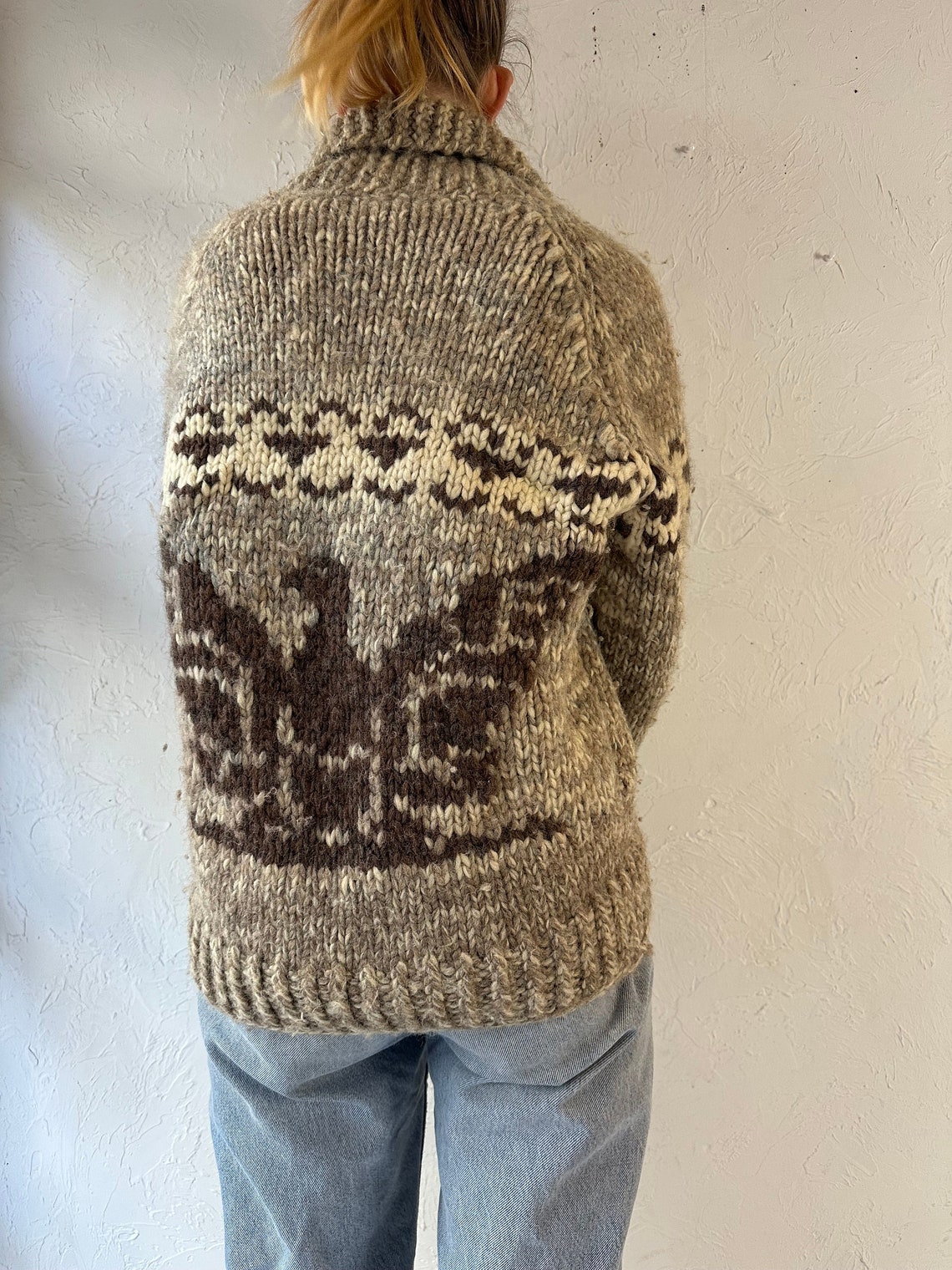 Vintage Hand Knit Eagle Sweater / Small - Etsy