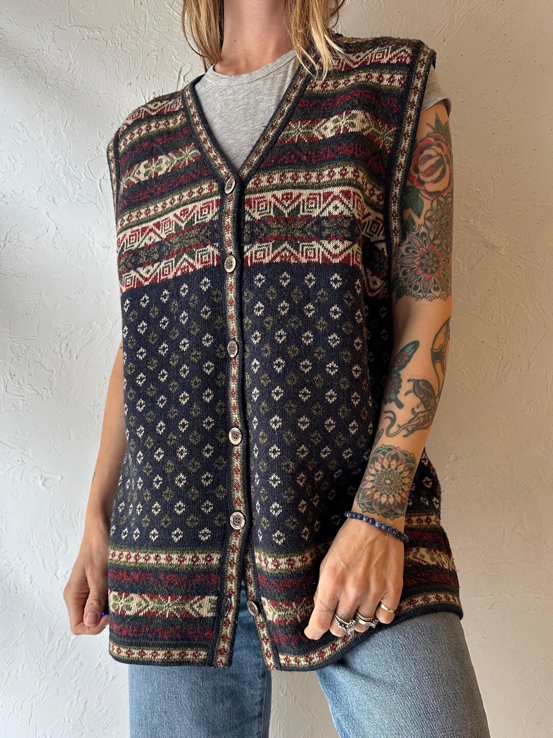 90s ‘jessica’ Knit Vest / Medium - Etsy