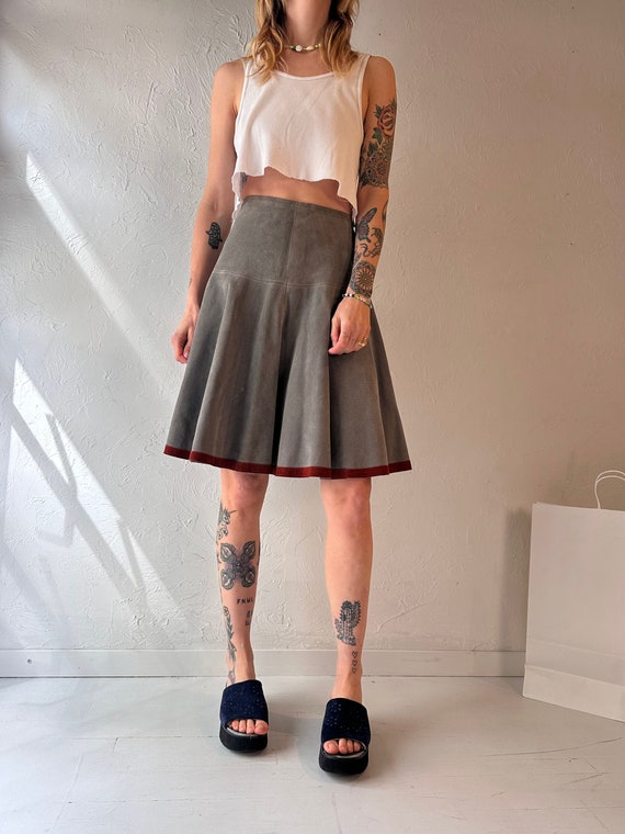 80s bagatelle Gray Suede Skirt XS Etsy Canada