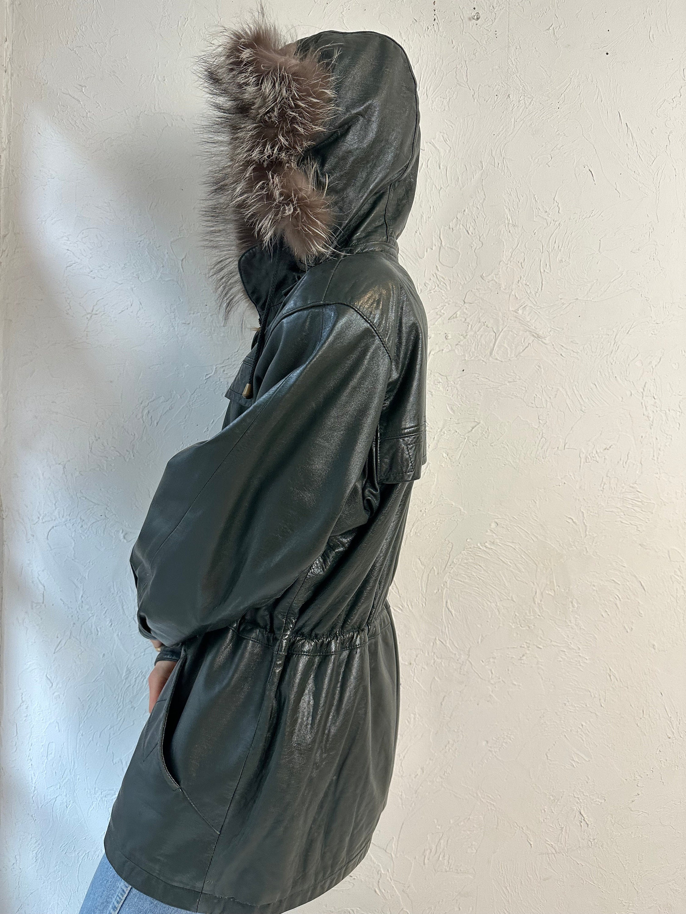 Y2k 'new Trend' Green Leather Drawstring Jacket / Medium - Etsy
