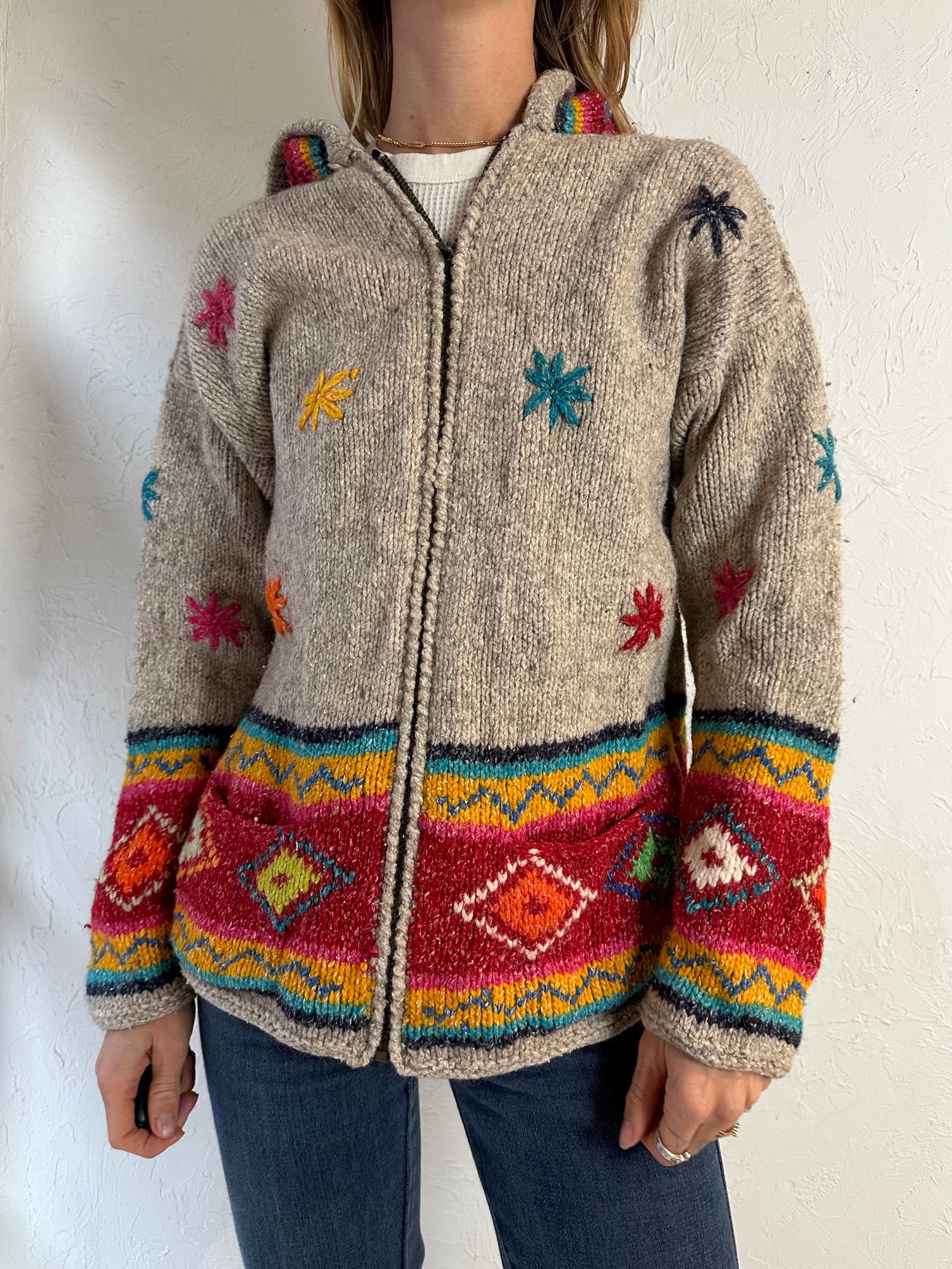 Vintage Beige Hand Knit Cotton Fairy Core Sweater / Medium - Etsy