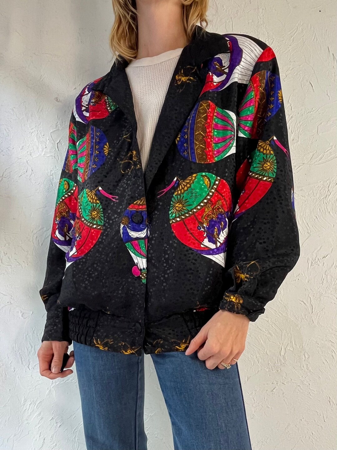 Ty2k 'collection International' Hot Air Balloon Bomber Jacket / Vintage ...