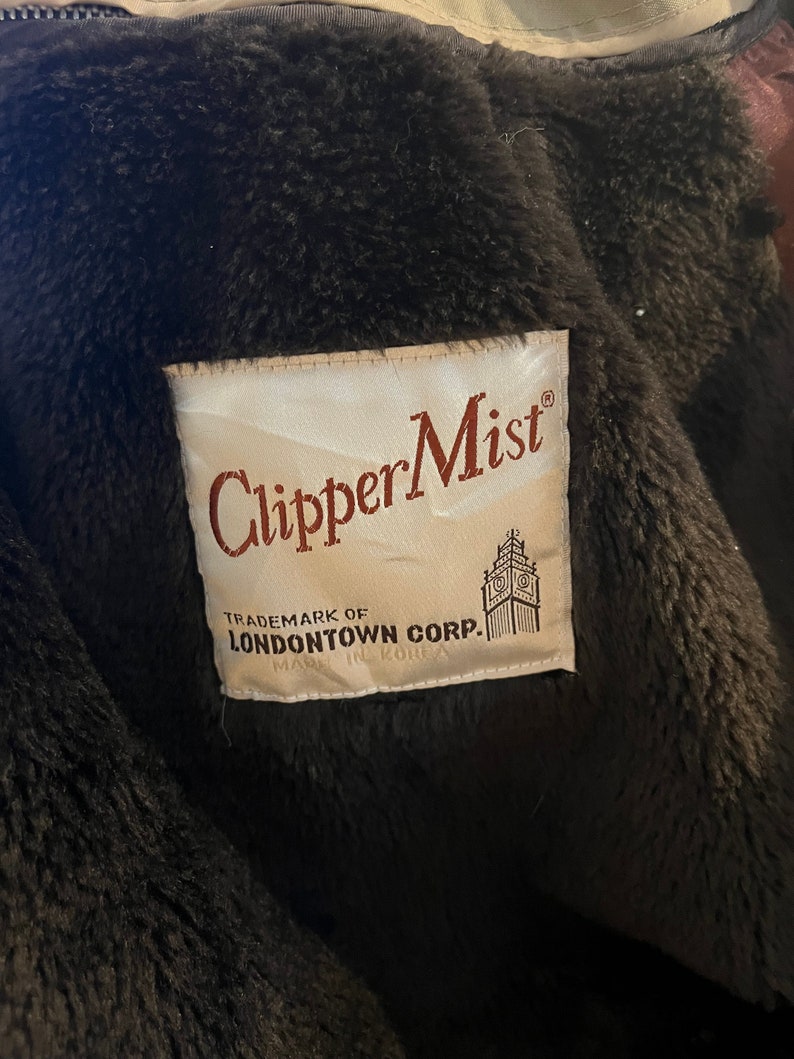 90s 'clipper Mist London Town' Beige Faux Fur Lined Trench Coat ...